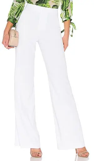 Alice + Olivia Dylan High Waisted Fitted Pant - White