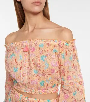 Poupette St Barth Rachel Printed Crop Top