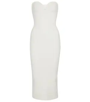 Galvan Thalia Strapless Midi Dress - White