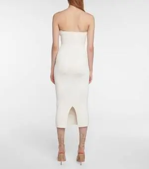 Galvan Thalia Strapless Midi Dress - White