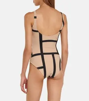 TOTEME Logo Swimsuit - Beige