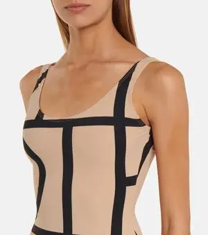 TOTEME Logo Swimsuit - Beige