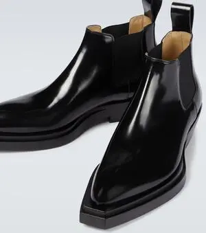 Bottega Veneta Chisel Leather Ankle Boots