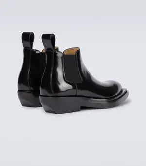 Bottega Veneta Chisel Leather Ankle Boots