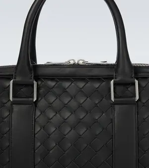 Bottega Veneta Classic Medium Intrecciato Leather Briefcase - Black