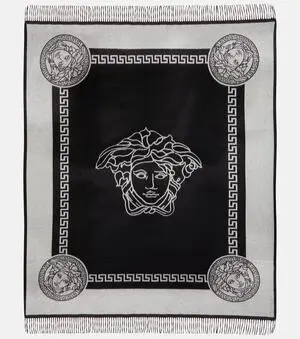Versace Greca Key And Medusa Blanket - Black