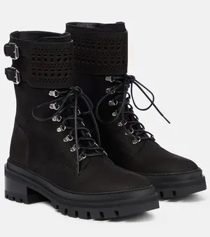 Alaïa Alaïa Laser-cut Leather Boots Black
