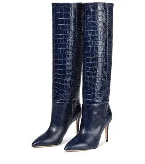 Paris Texas Croc-effect Leather Knee-high Boots