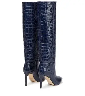 Paris Texas Croc-effect Leather Knee-high Boots