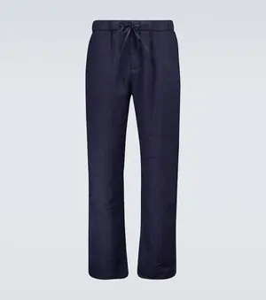 Frescobol Carioca Linen And Cotton Chinos - Blue