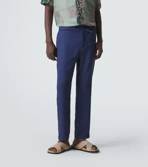 Frescobol Carioca Linen And Cotton Chinos - Blue