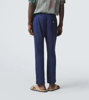 Frescobol Carioca Linen And Cotton Chinos - Blue
