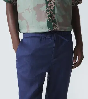 Frescobol Carioca Linen And Cotton Chinos - Blue