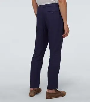 Frescobol Carioca Linen And Cotton Chinos - Blue