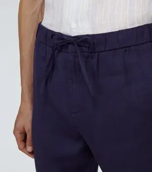 Frescobol Carioca Linen And Cotton Chinos - Blue