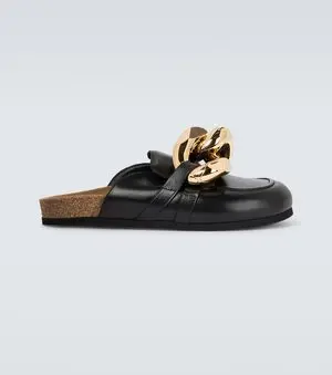 JW Anderson Curb Chain Mules - Black