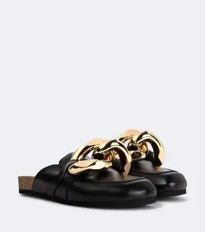 JW Anderson Curb Chain Mules - Black