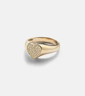 SYDNEY EVAN 14kt Yellow Diamond Heart Ring - Gold