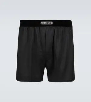 TOM FORD Silk-blend Boxers - Black