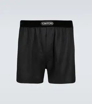 TOM FORD Silk-blend Boxers - Black