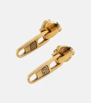 Balenciaga Zipper Earrings In Gold - 30% Off | Editorialist