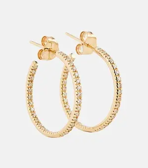 SYDNEY EVAN 14kt Yellow Diamond Hoop Earrings - Gold