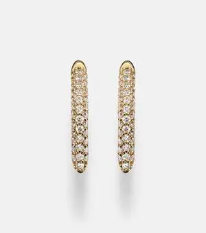 SYDNEY EVAN 14kt Yellow Diamond Hoop Earrings - Gold