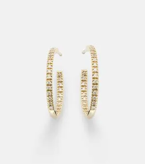 SYDNEY EVAN 14kt Yellow Diamond Hoop Earrings - Gold