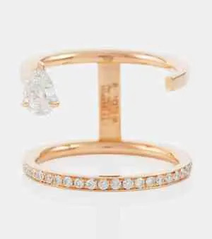 REPOSSI Serti Sur Vide 18kt Rose Ring With Diamonds - Gold