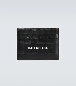 Balenciaga Cash Cardholder With Logo - Black