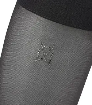 Wolford X Amina Muaddi Crystal-embellished Socks