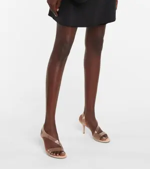 GIANVITO ROSSI Metropolis 70 Slingback Sandals - Beige