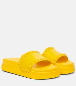 CHRISTIAN LOUBOUTIN Pool Stud Slides - Yellow