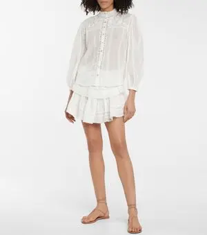 LoveShackFancy Ronda Cotton Blouse
