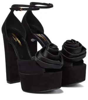Saint Laurent Jodie Suede Platform Sandals