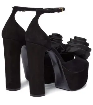 Saint Laurent Jodie Suede Platform Sandals