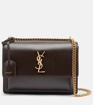 Saint Laurent Sunset Medium Leather Shoulder Bag - Brown