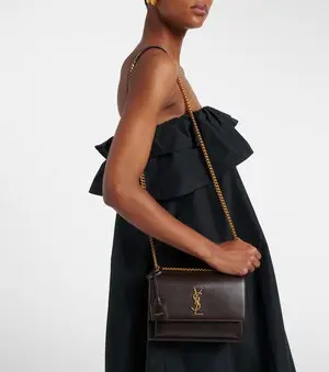 Saint Laurent Sunset Medium Leather Shoulder Bag - Brown