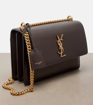 Saint Laurent Sunset Medium Leather Shoulder Bag - Brown