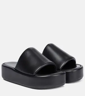 Balenciaga Rise Leather Platform Slides