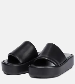 Balenciaga Rise Leather Platform Slides