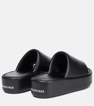 Balenciaga Rise Leather Platform Slides