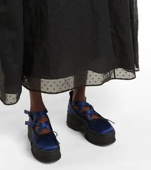 Simone Rocha Satin Platform Ballet Flats