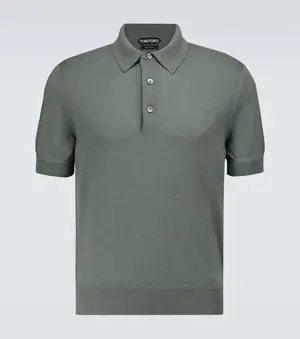 TOM FORD Cashmere And Silk Short-sleeved Polo Green
