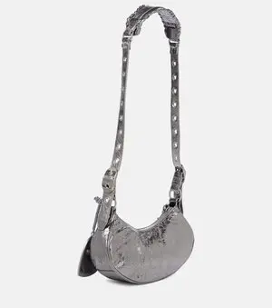 Balenciaga Le Cagole Xs Leather Shoulder Bag - Silver