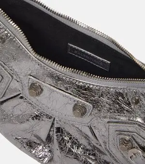 Balenciaga Le Cagole Xs Leather Shoulder Bag - Silver