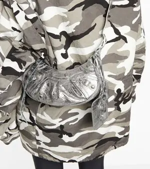 Balenciaga Le Cagole Xs Leather Shoulder Bag - Silver