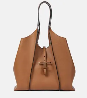TOD'S Timeless Medium Leather Tote - Brown