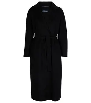 Max Mara Esturia Belted Virgin Wool Coat - Black