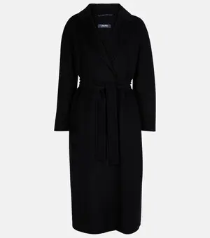 Max Mara Esturia Belted Virgin Wool Coat - Black